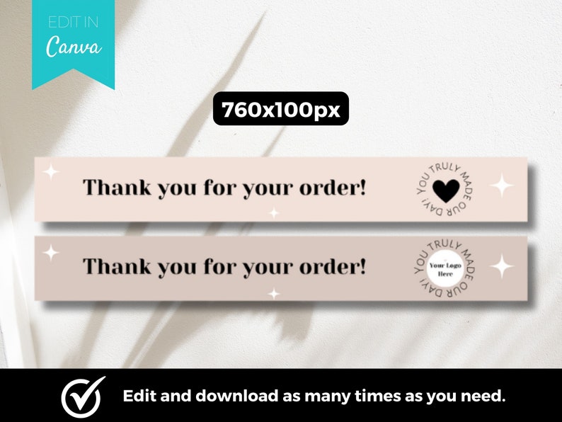 Order Receipt Banner Template for Etsy Shop, Etsy Order Receipt Banner ...