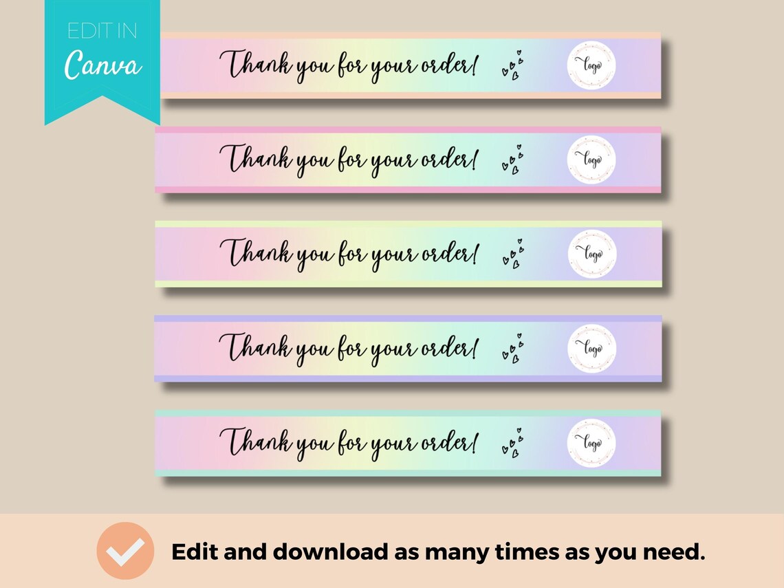 Pastel Order Receipt Banner Template for Etsy Shop, Etsy Order Receipt ...