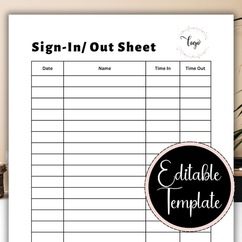 Free Printable Sign in Out - Etsy