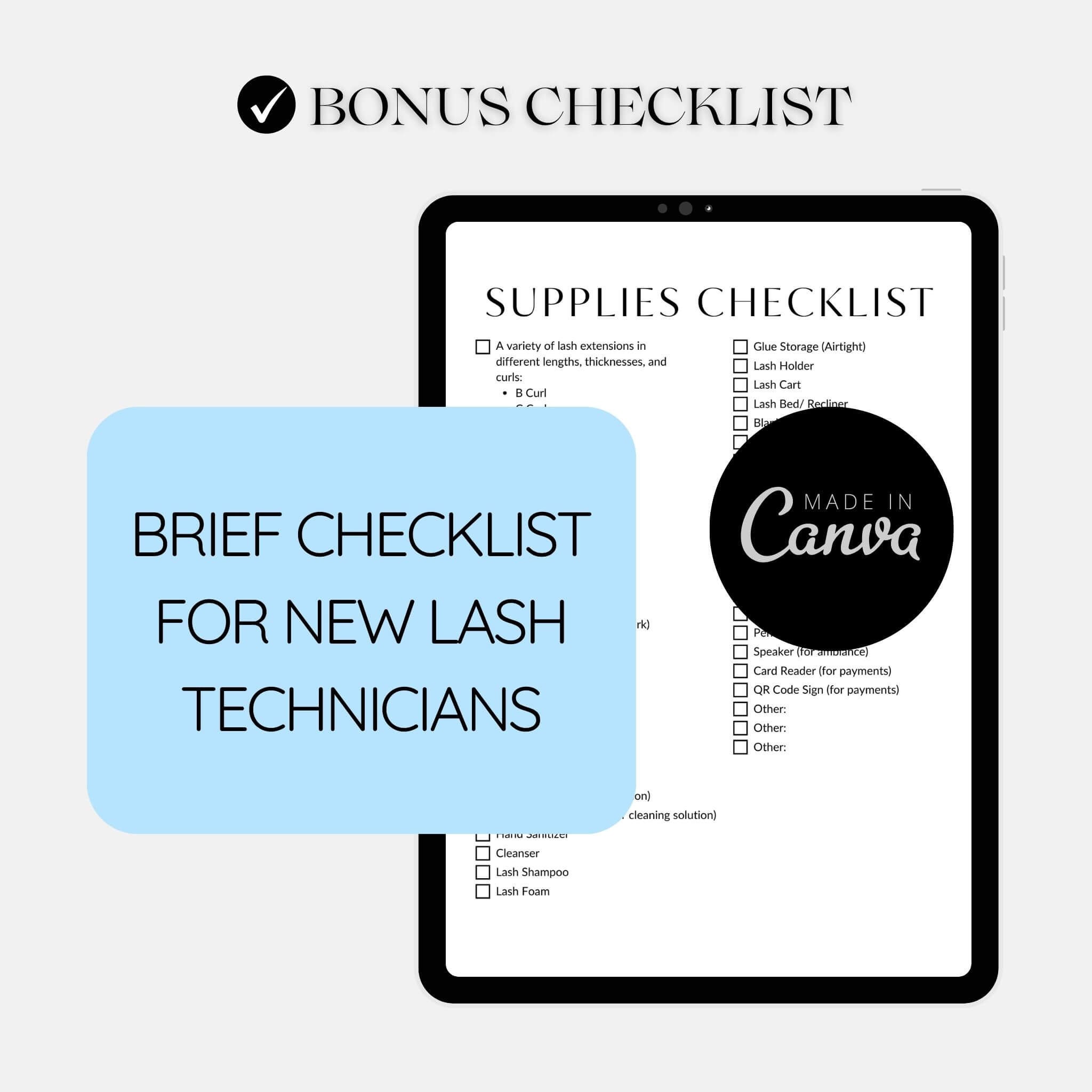Lash Tech Inventory Tracker Template, Editable Canva (digital Download ...