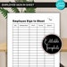 Employee Sign in Sheet With Time, Printable Sign in Sheet Template ...