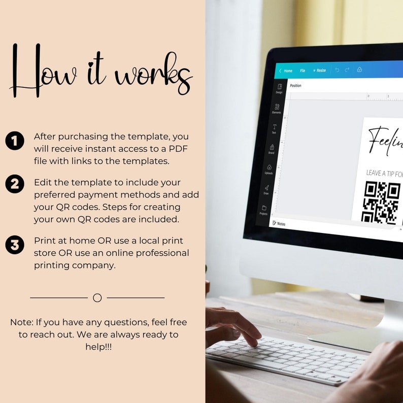 Bartender Tip Sign Zelle, QR Code Sign, Editable Tip Jar Sign Template ...