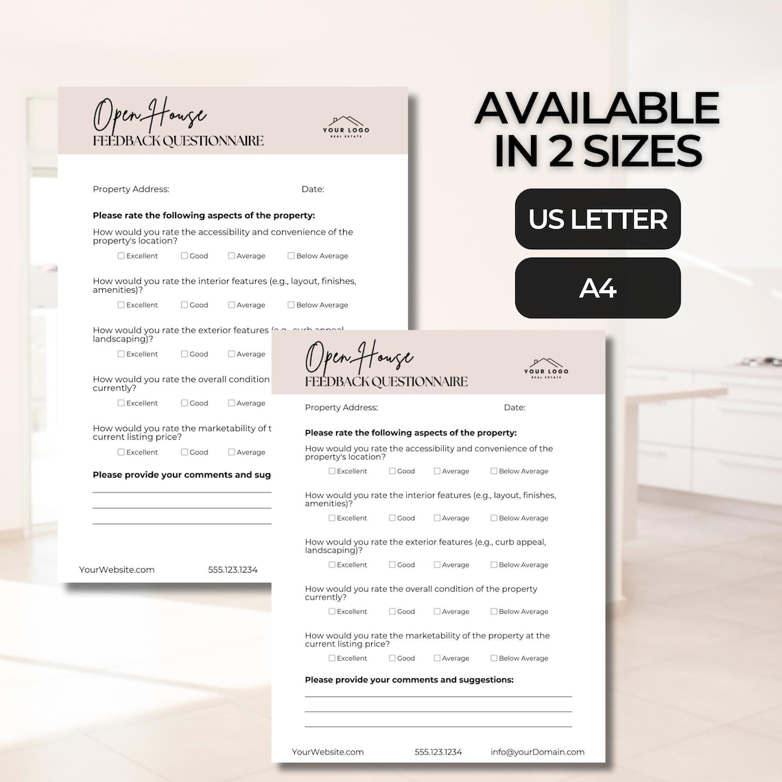 Broker Open House Feedback Questionnaire Template, Printable ...