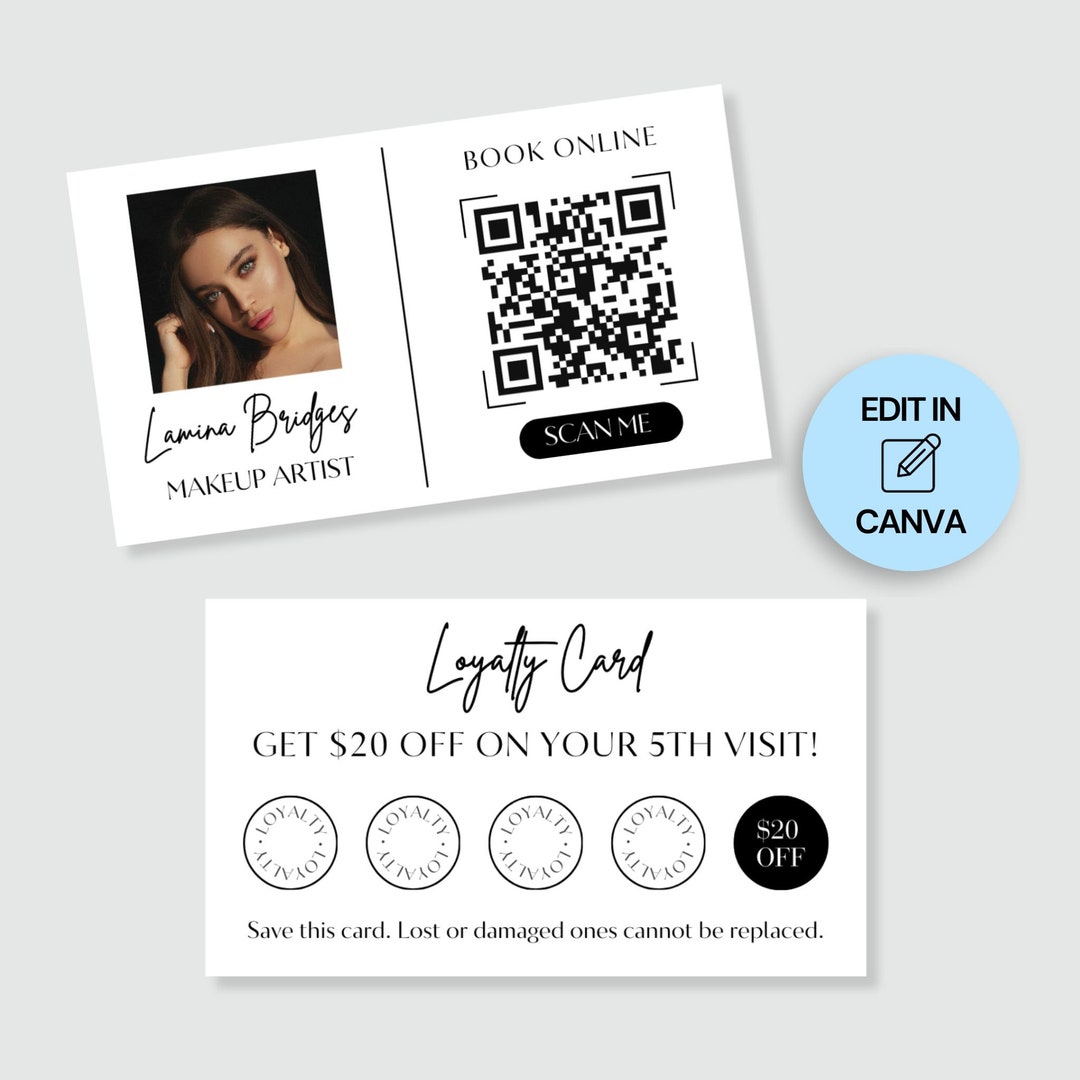 Beauty Loyalty Business Card Template, VIP Loyalty Card, DIY Custom ...