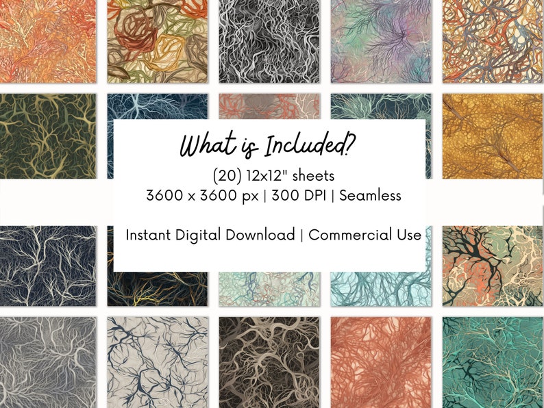 SEAMLESS Digital Paper Neuron Paths 20 Designs - Etsy