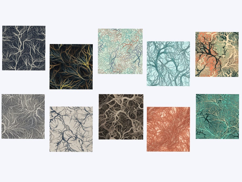 SEAMLESS Digital Paper Neuron Paths 20 Designs - Etsy