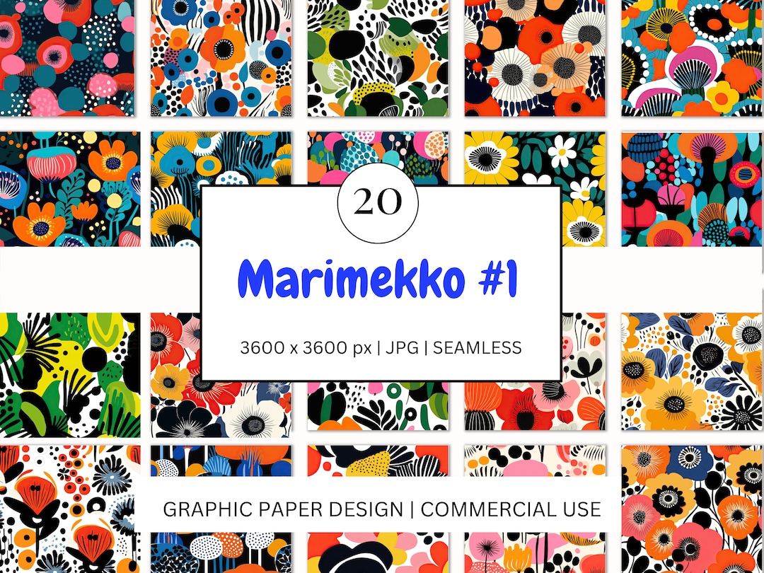 SEAMLESS Digital Paper - Marimekko #1 - 20 Designs - - Print on Demand ...