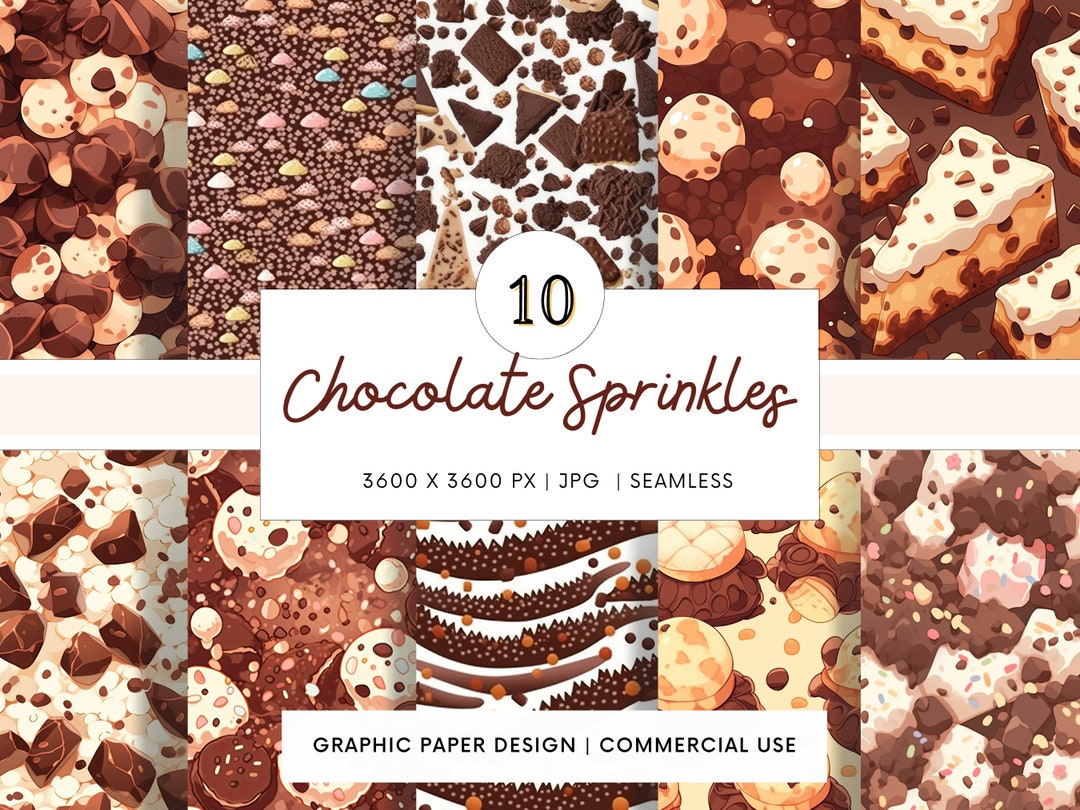 SEAMLESS Digital Paper - Chocolate Sprinkles - 10 Designs - - Print on ...