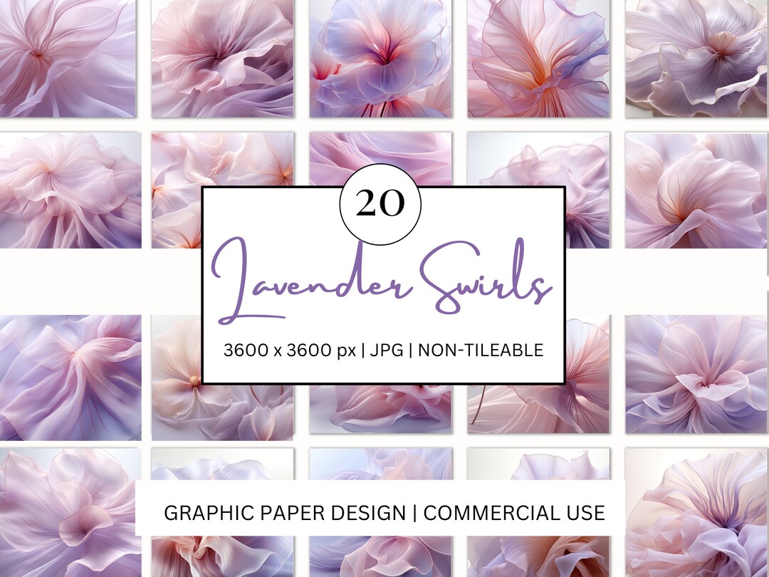 NOT-TILEABLE Digital Papers - Lavender Swirls - 20 Designs - Print on ...