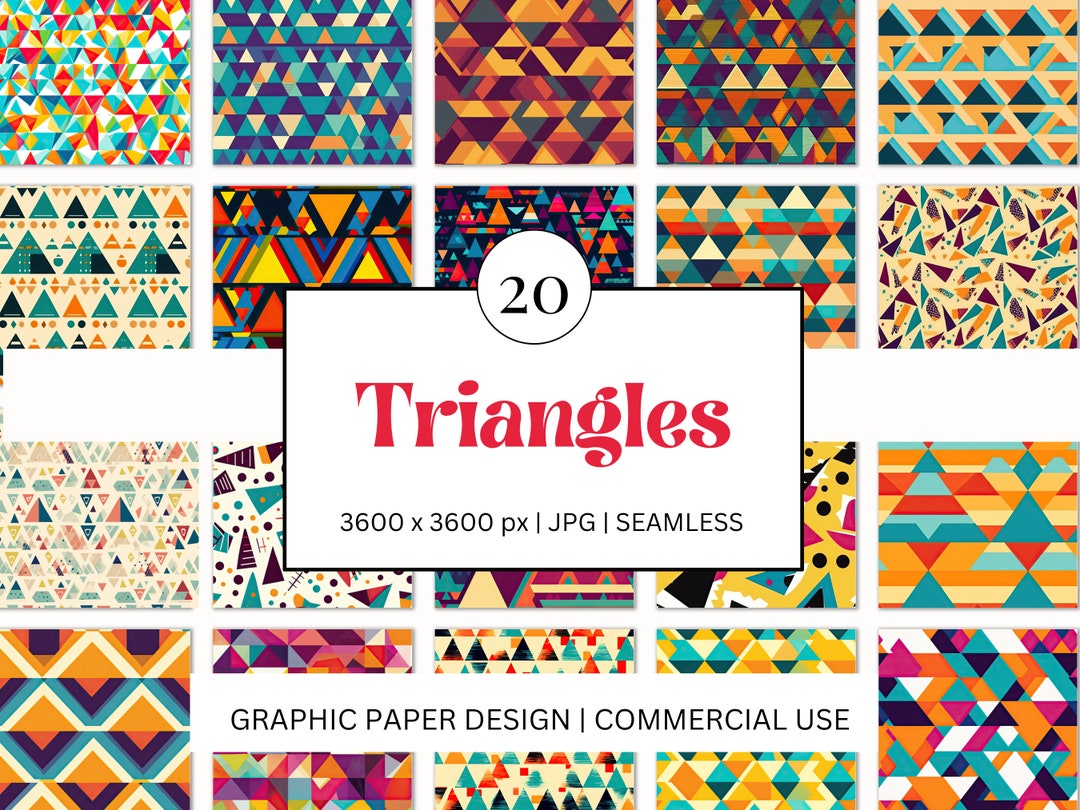 SEAMLESS Digital Paper - Triangles - 20 Designs - - Print on Demand ...