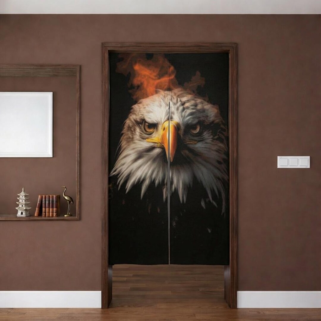 Patriotic Eagle Japanese Noren Decorator Doorway Curtain for Kitchen ...