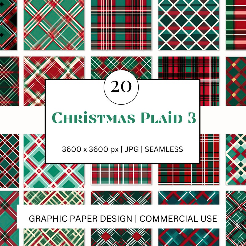 Christmas Digital Paper - Etsy