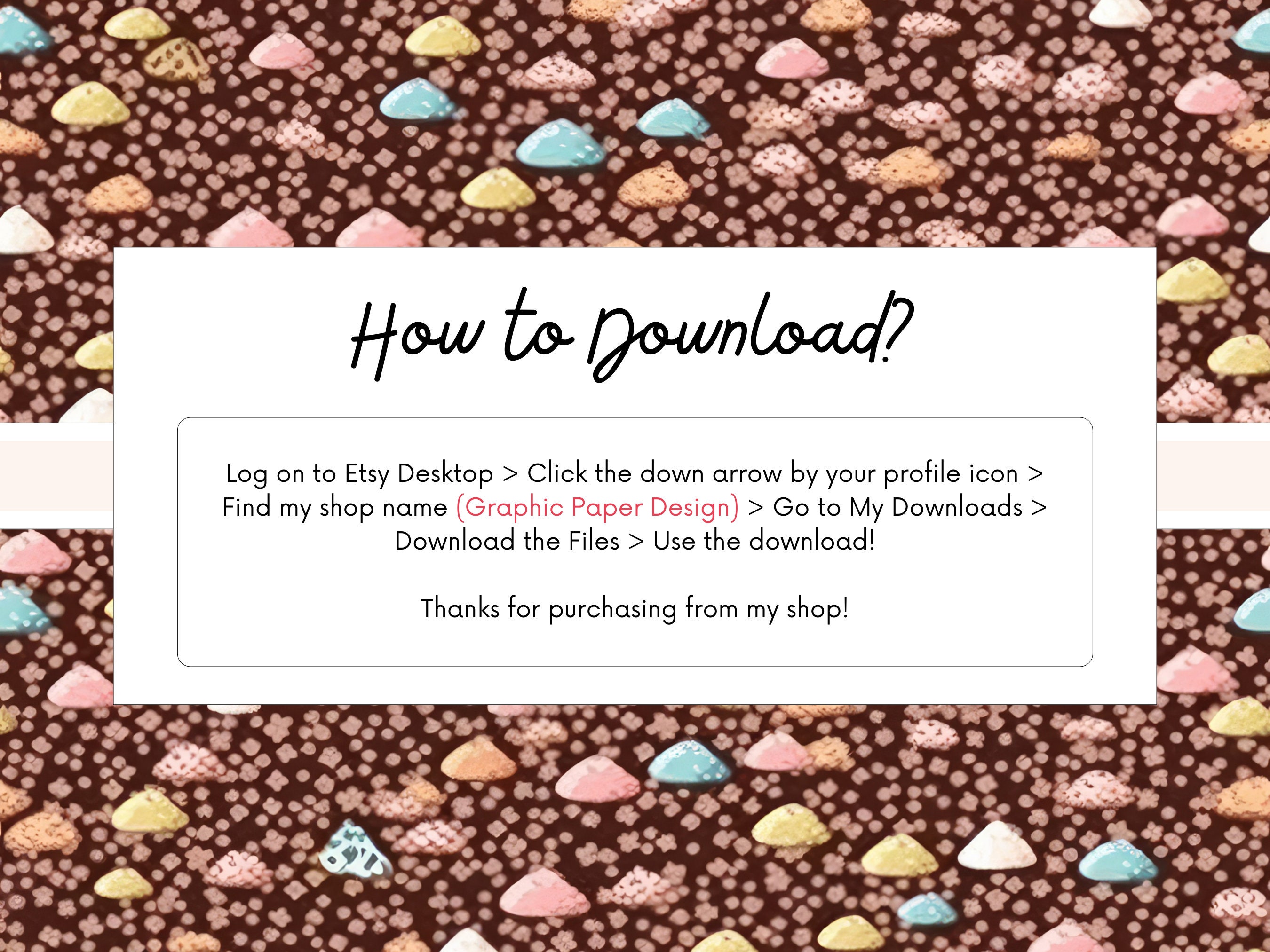 SEAMLESS Digital Paper - Chocolate Sprinkles - 10 Designs - - Print on ...