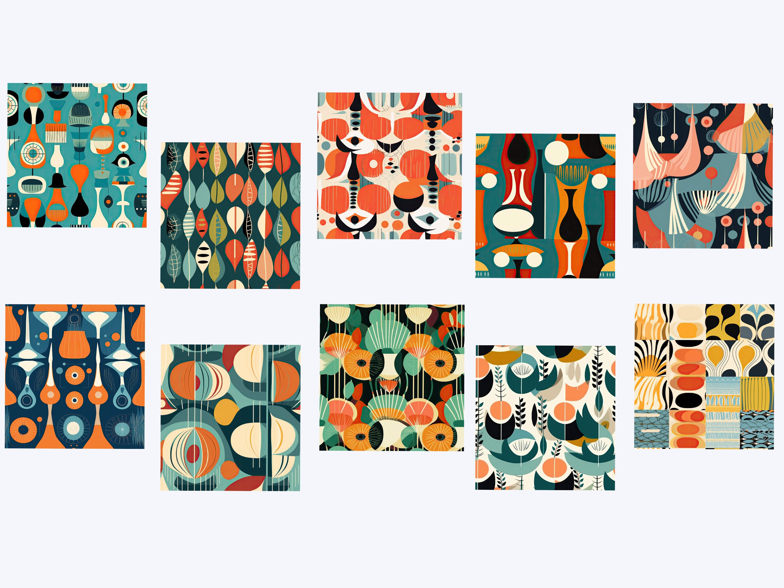 SEAMLESS Digital Paper - Danish Modern - 20 Designs - - Print on Demand ...