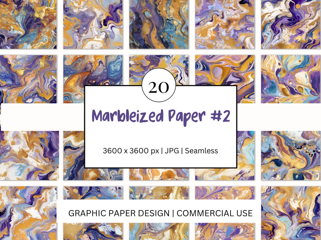 SEAMLESS Digital Paper - Marbleized Paper #2 - 20 Designs - - Print on ...