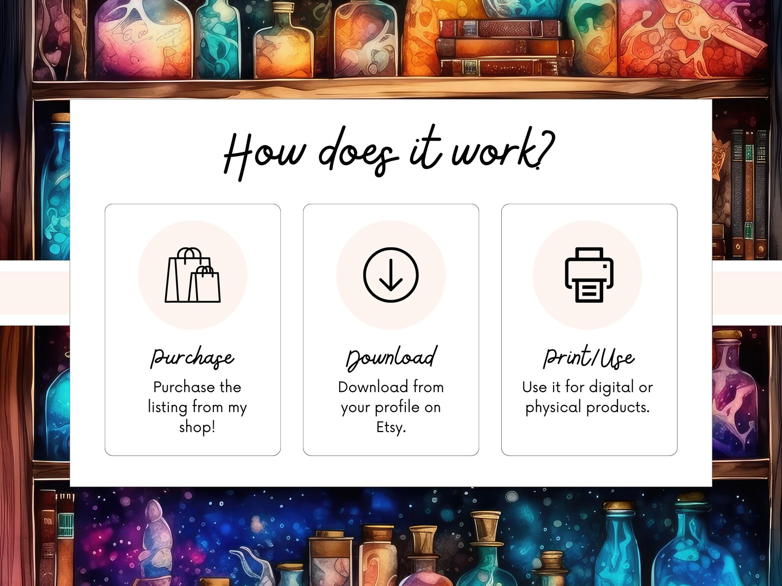 SEAMLESS Digital Paper - Magical Library - 10 Designs - - Print on ...