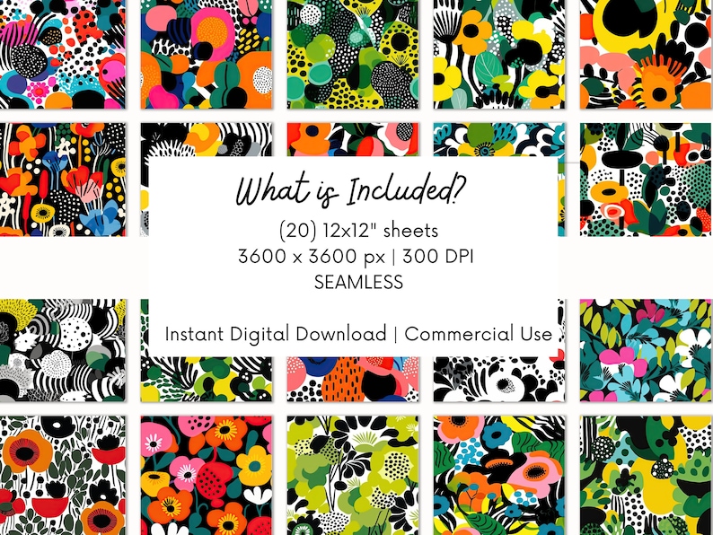 SEAMLESS Digital Paper - Marimekko #2 - 20 Designs - - Print on Demand ...