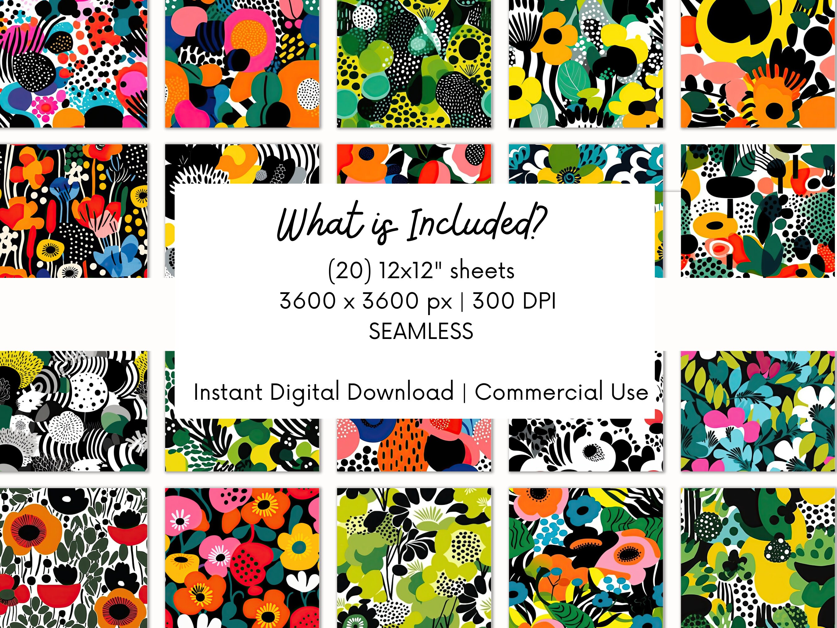 SEAMLESS Digital Paper - Marimekko #2 - 20 Designs - - Printable Paper ...
