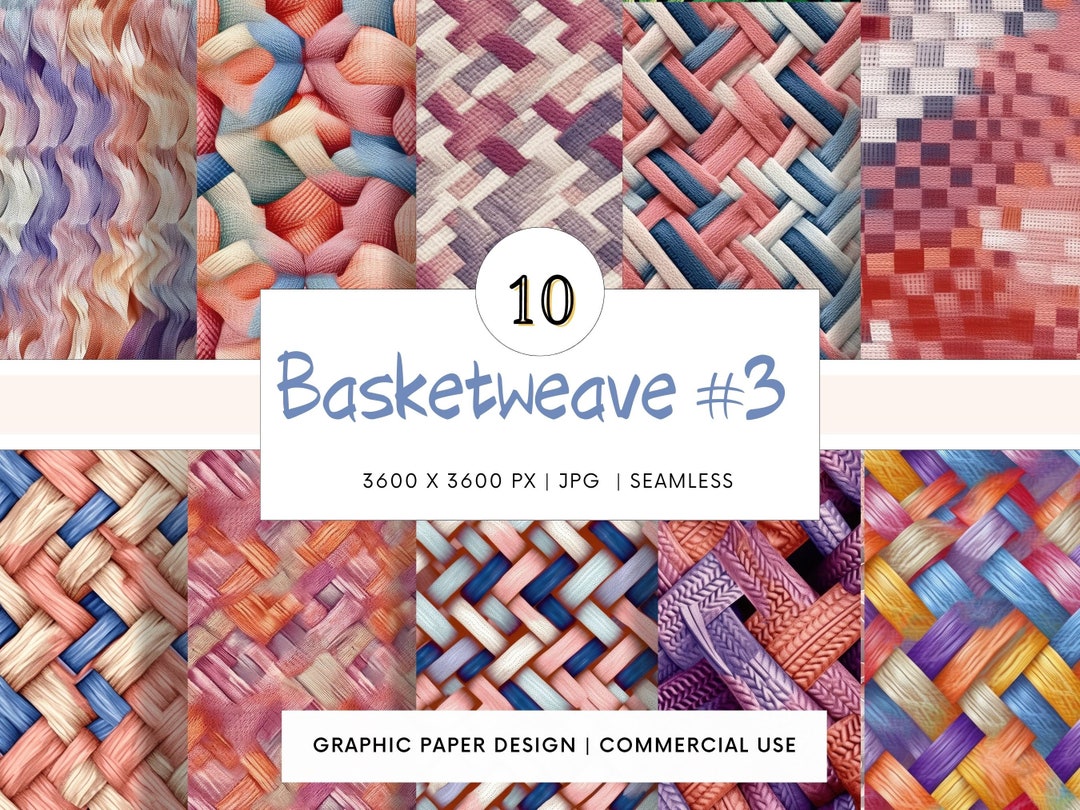 SEAMLESS Digital Paper - Basketweave #3 - 10 Designs - - Print on ...