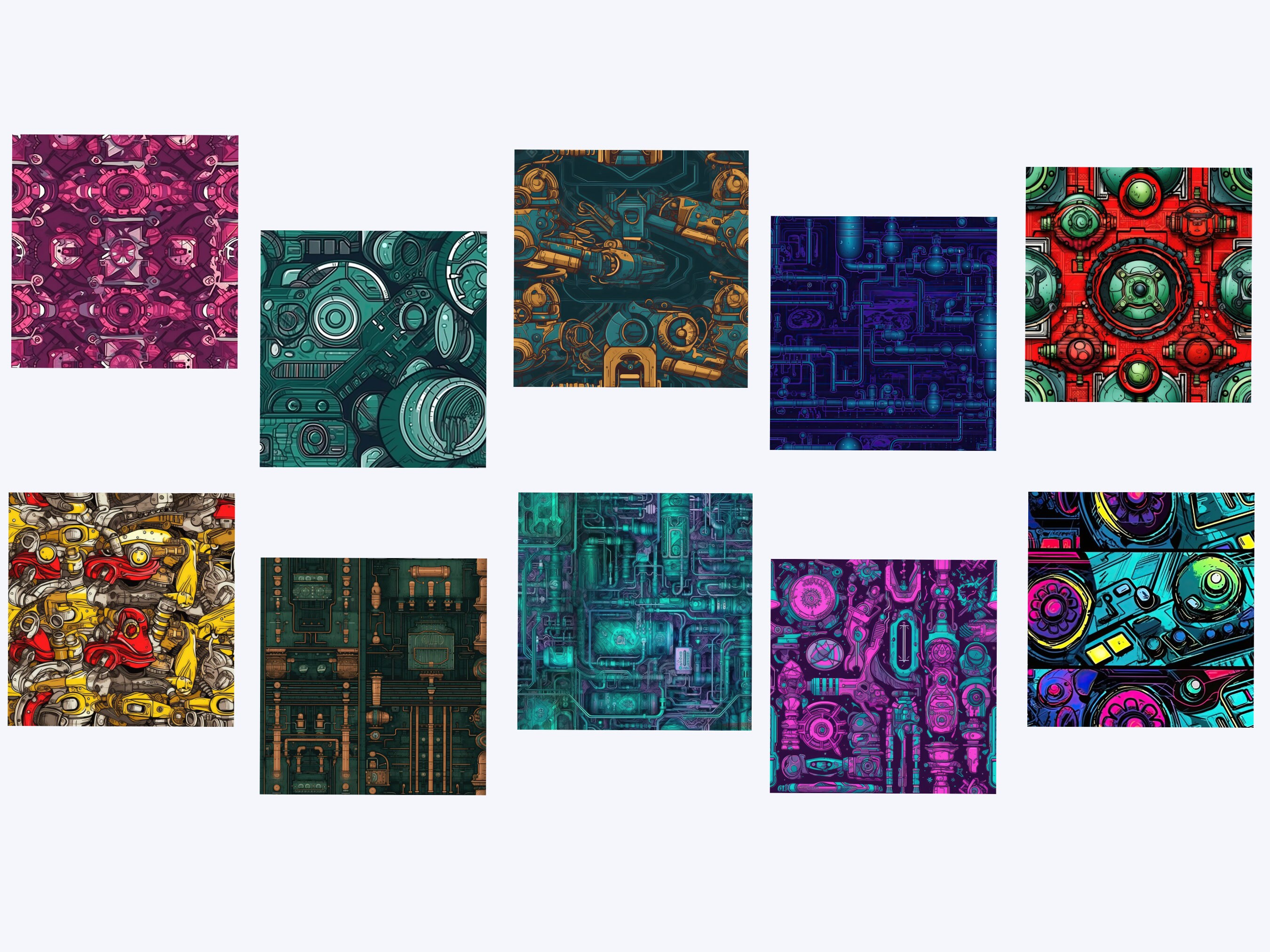 SEAMLESS Digital Paper - Cyberpunk Tech 20 Designs Print on Demand ...