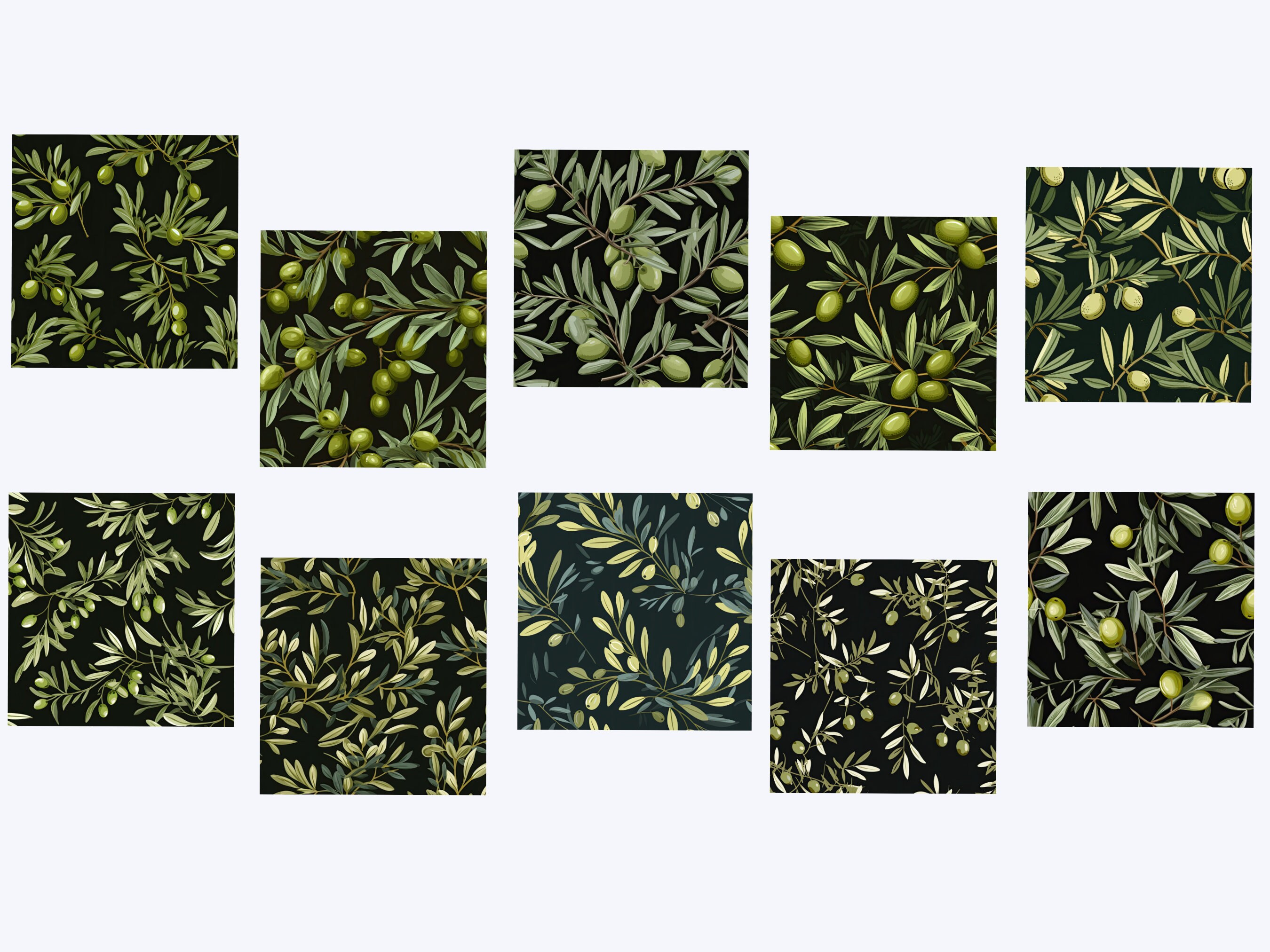 SEAMLESS Digital Papers Olive Branches 20 Designs Print on Demand ...