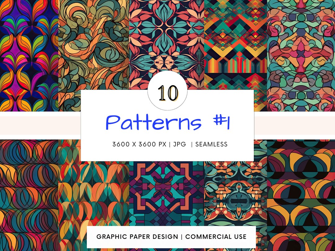 SEAMLESS Digital Paper - Patterns #1 - 10 Design Patterns for ...