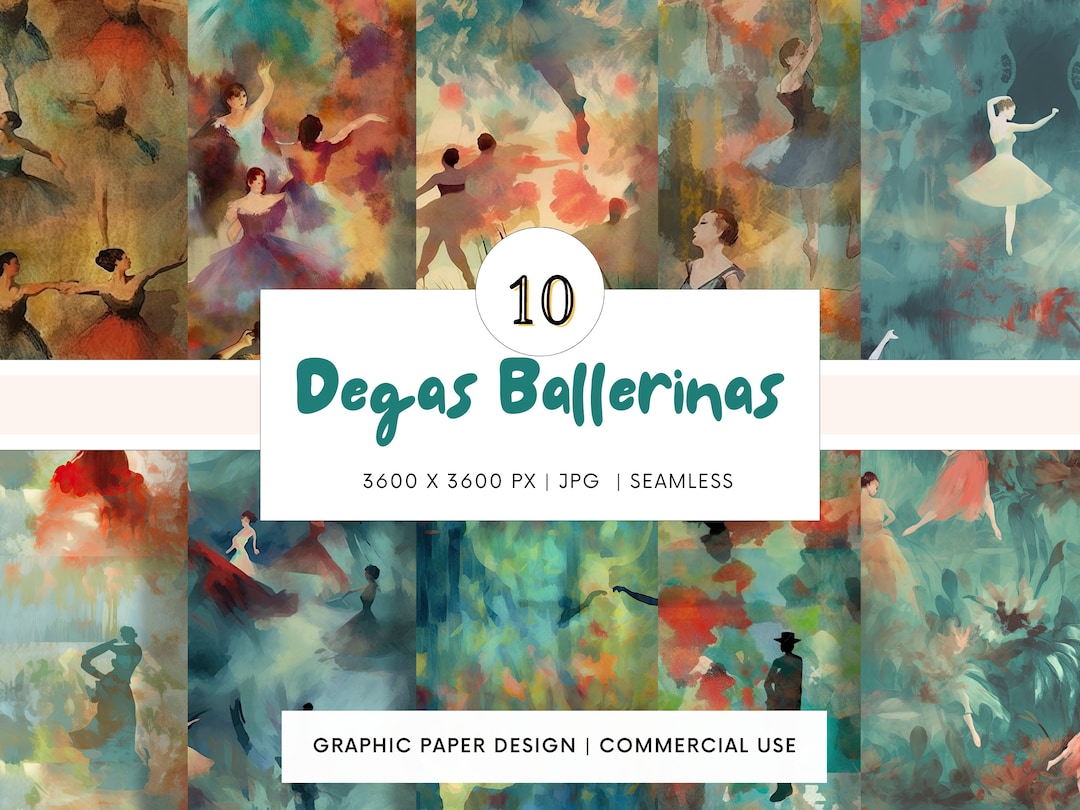 SEAMLESS Digital Paper - Degas Ballerinas - 10 Designs - - Printable ...