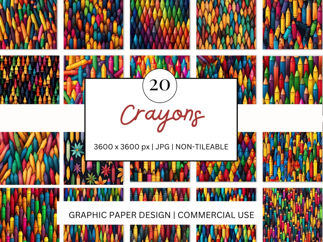 NOT-TILEABLE Digital Papers - Crayons - 20 Designs - Print on Demand ...