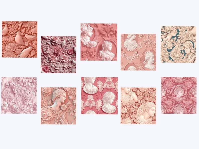 SEAMLESS Digital Paper - Cameo - 10 Designs - - Print on Demand ...