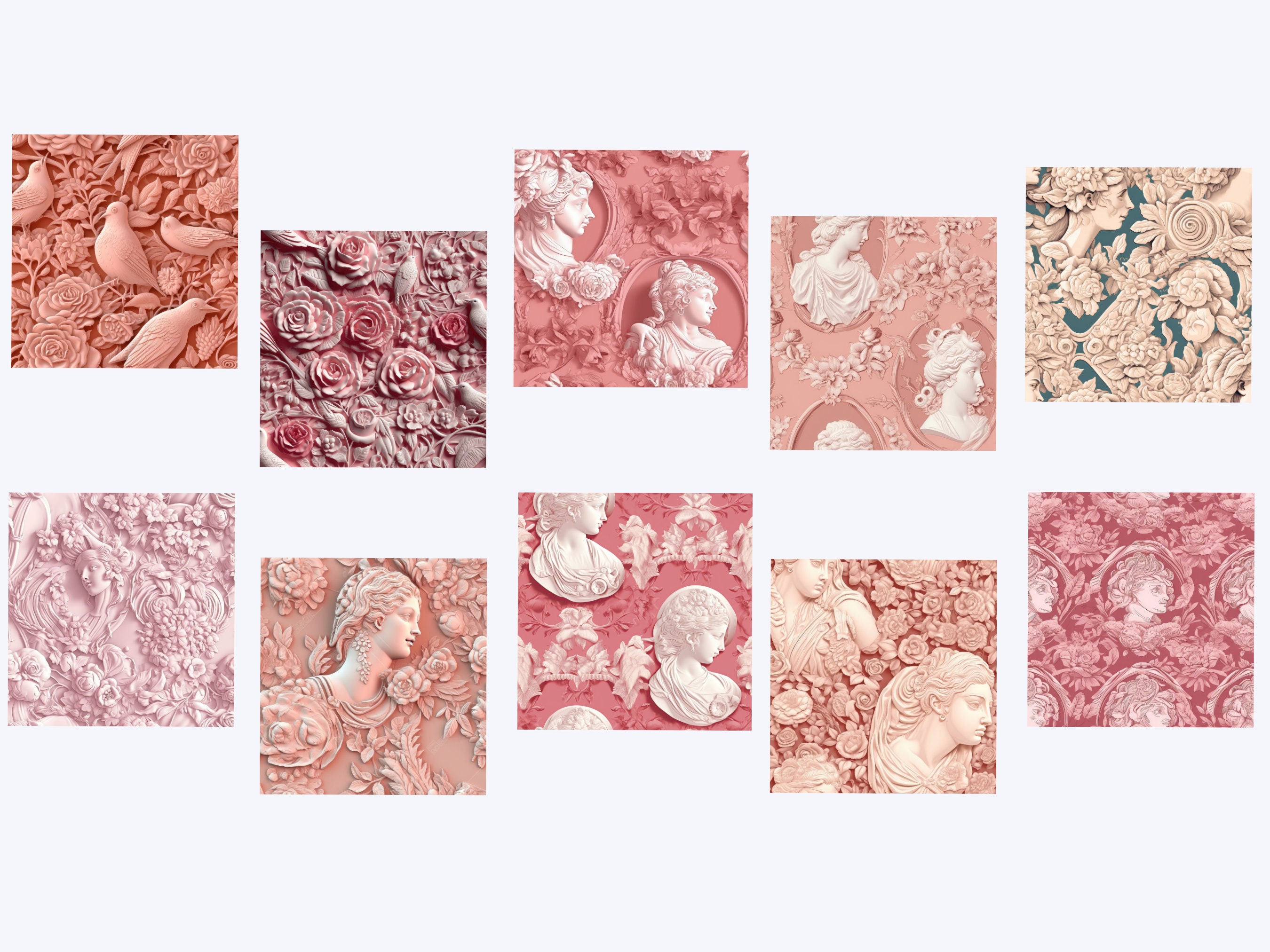 SEAMLESS Digital Paper - Cameo - 10 Designs - - Print on Demand ...