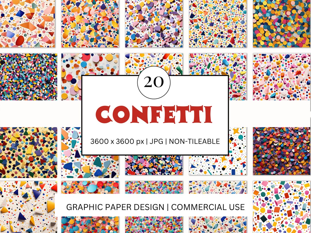 NOT-TILEABLE Digital Papers - Confetti - 20 Designs - Print on Demand ...