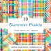 SEAMLESS Digital Paper - Summer Plaids - 10 Designs - - Print on Demand ...