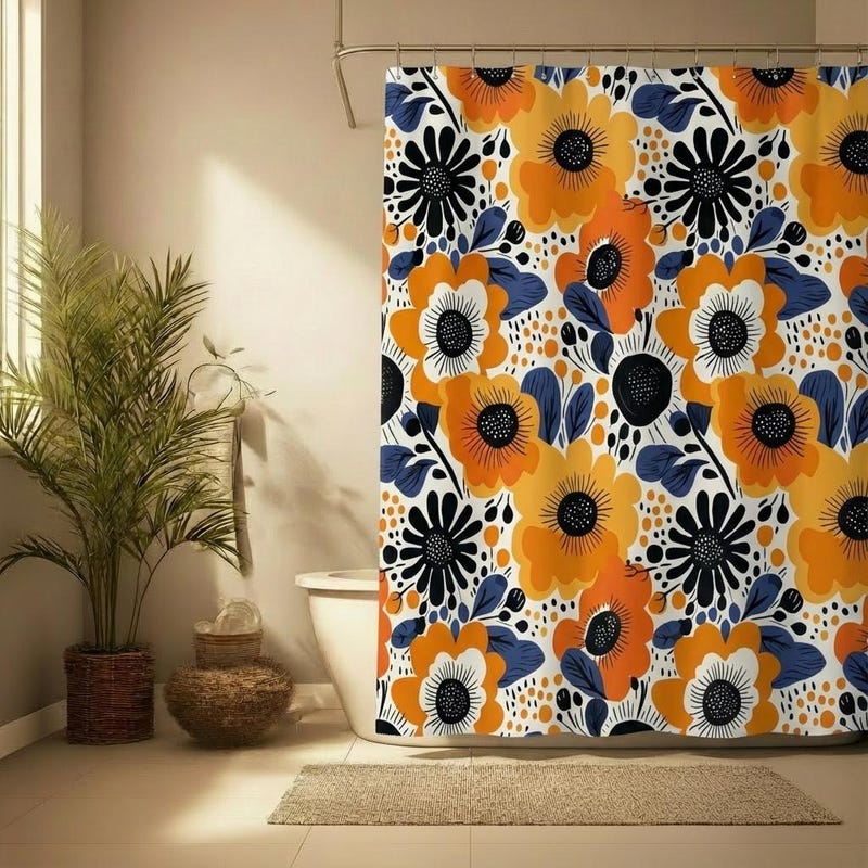Shower Curtain Bold Print - Etsy