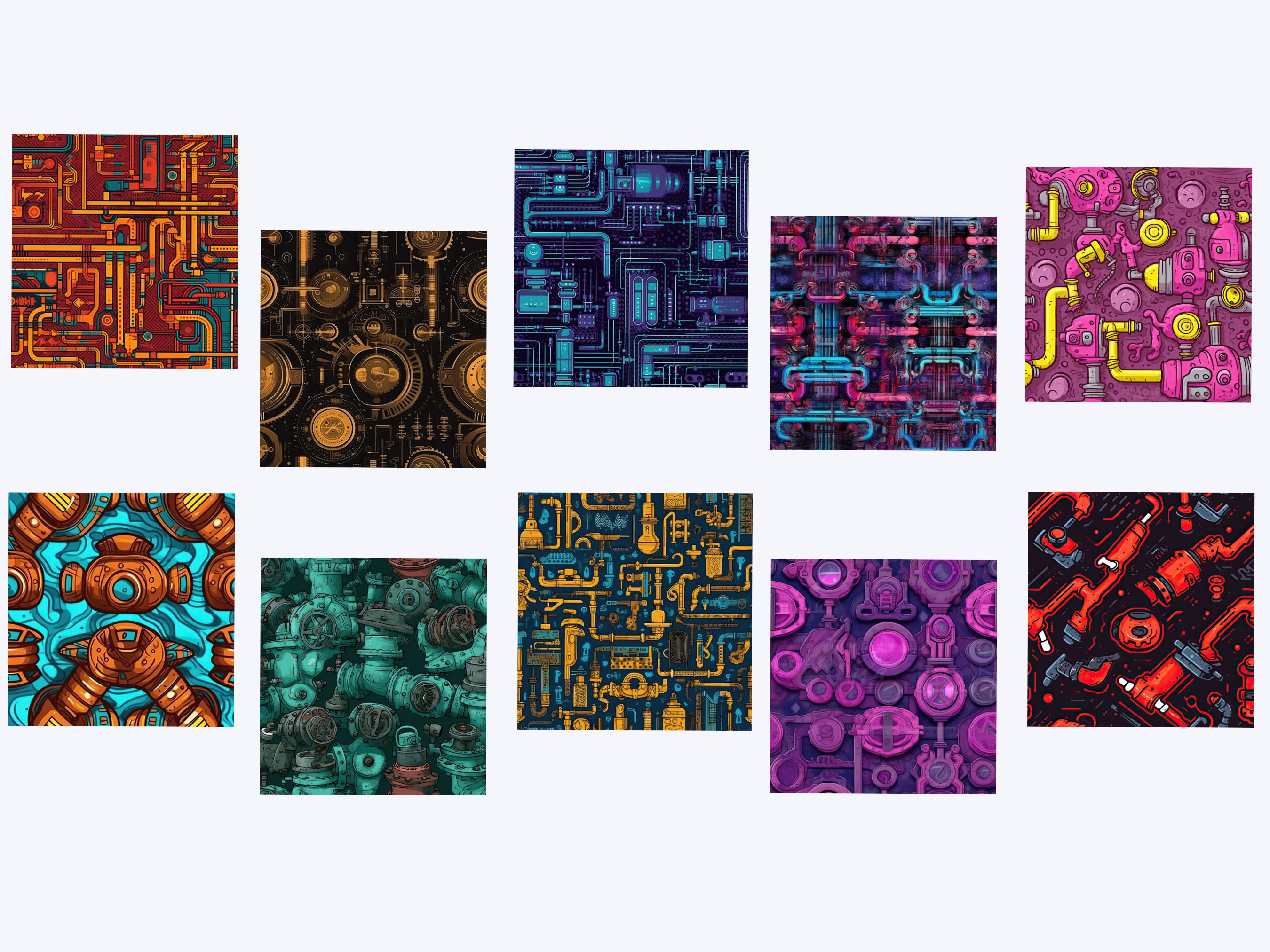 SEAMLESS Digital Paper - Cyberpunk Tech 20 Designs Print on Demand ...