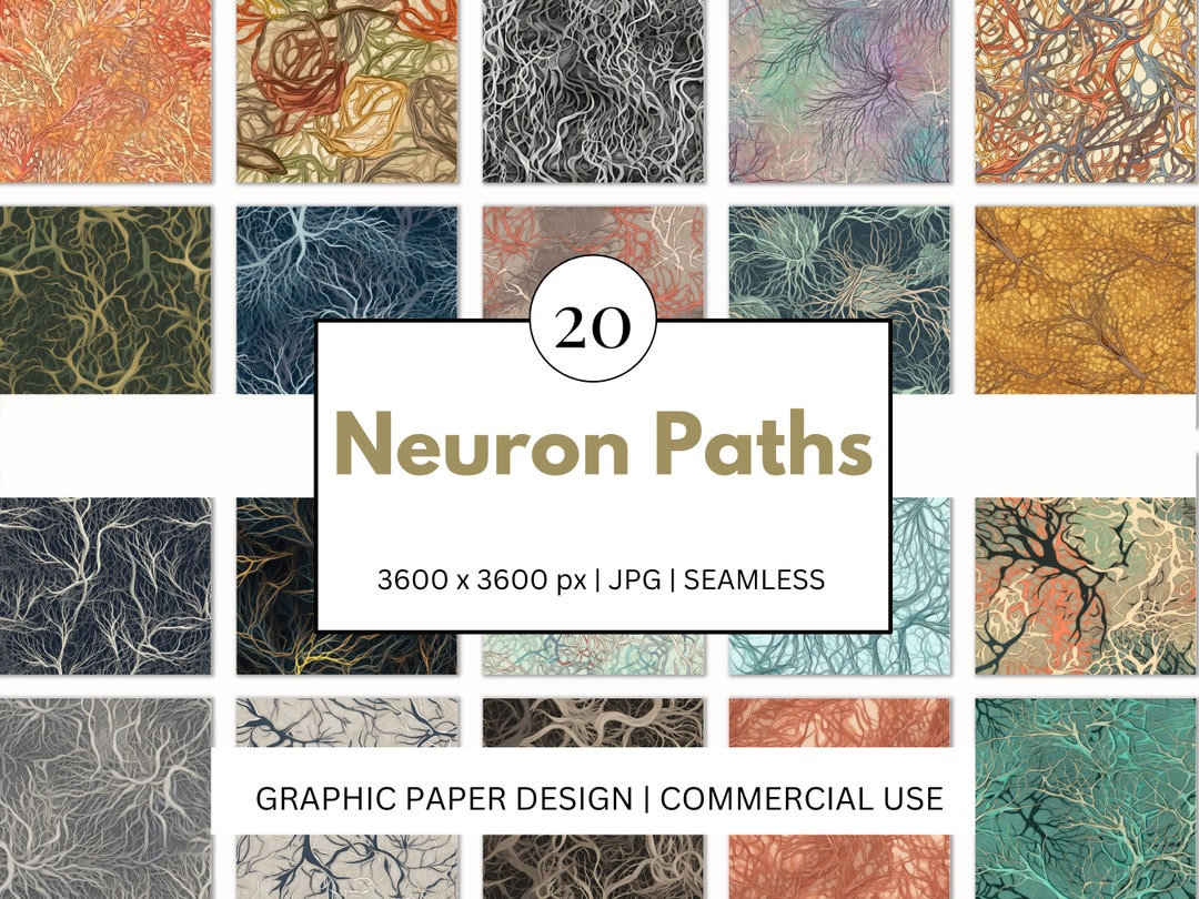 SEAMLESS Digital Paper - Neuron Paths - 20 Designs - - Print on Demand ...
