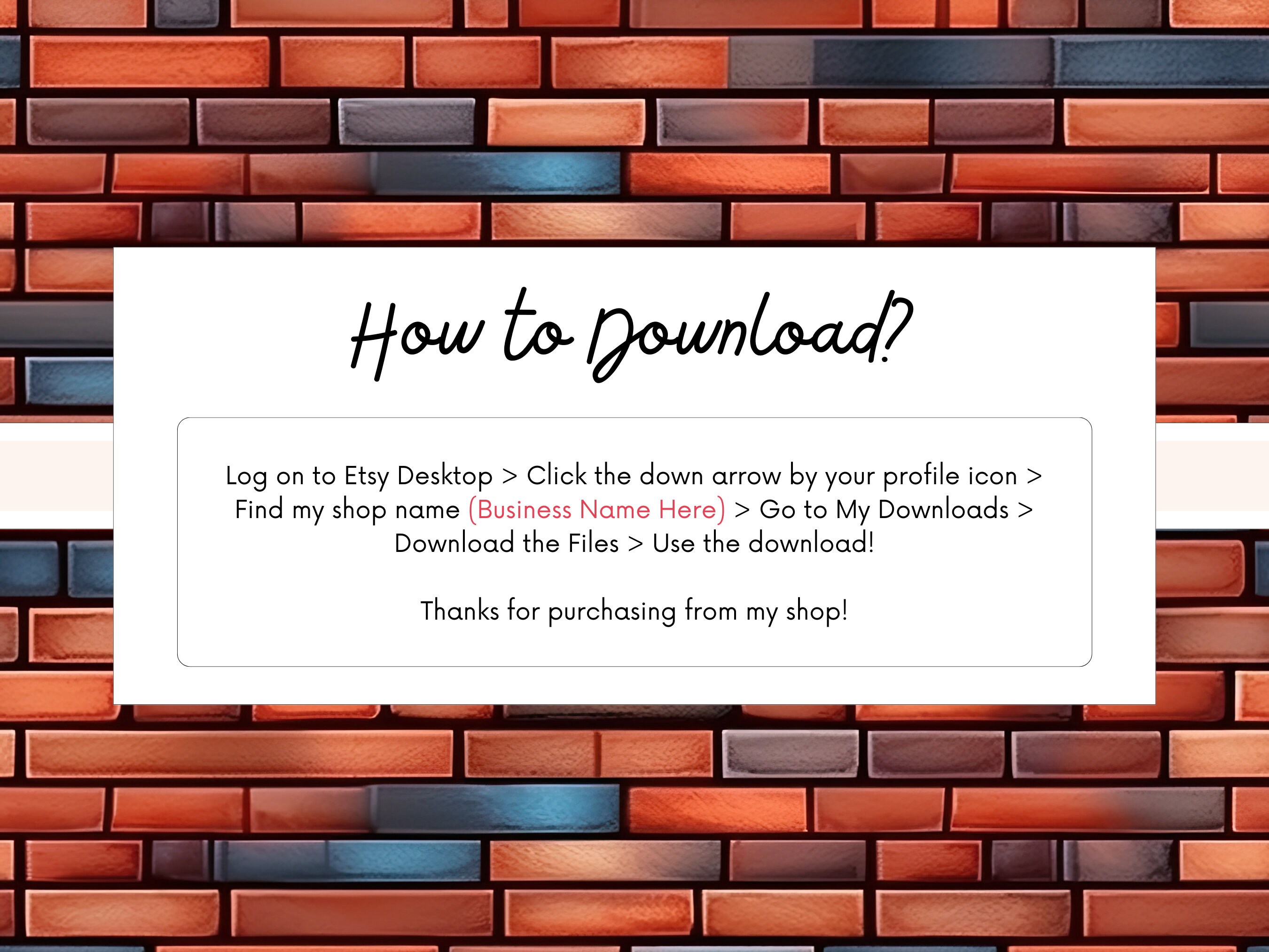 SEAMLESS Digital Papers - Brick Wall - - 20 Designs - - Print on Demand ...