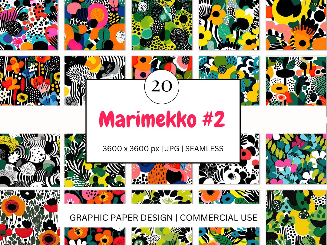 SEAMLESS Digital Paper - Marimekko #2 - 20 Designs - - Printable Paper ...