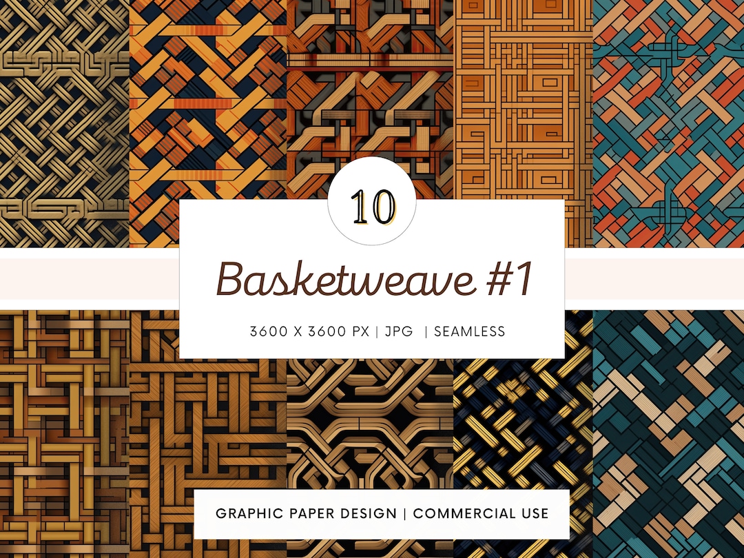 SEAMLESS Digital Paper - Basketweave #1 - 10 Designs - - Print on ...