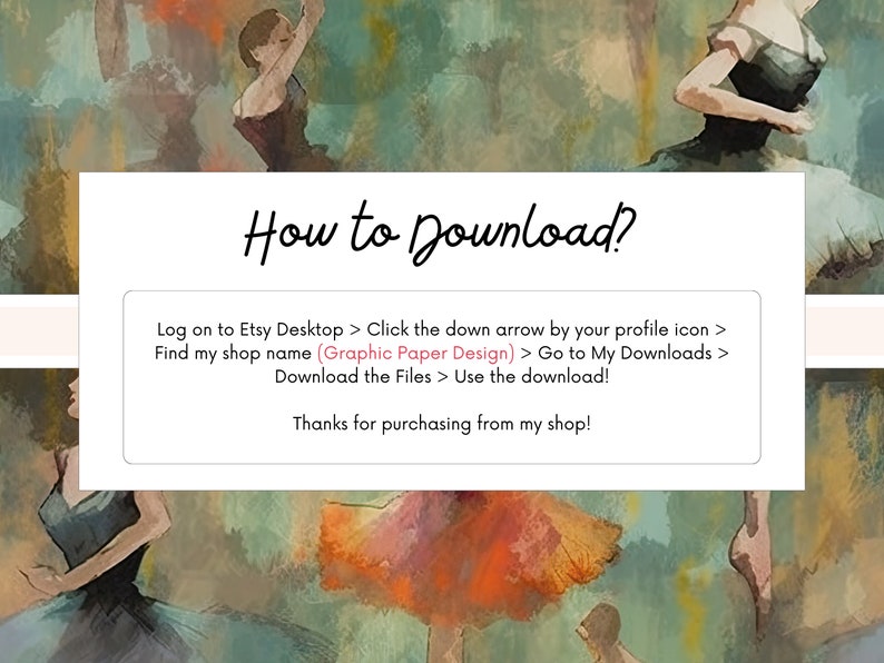 SEAMLESS Digital Paper - Degas Ballerinas - 10 Designs - - Printable ...
