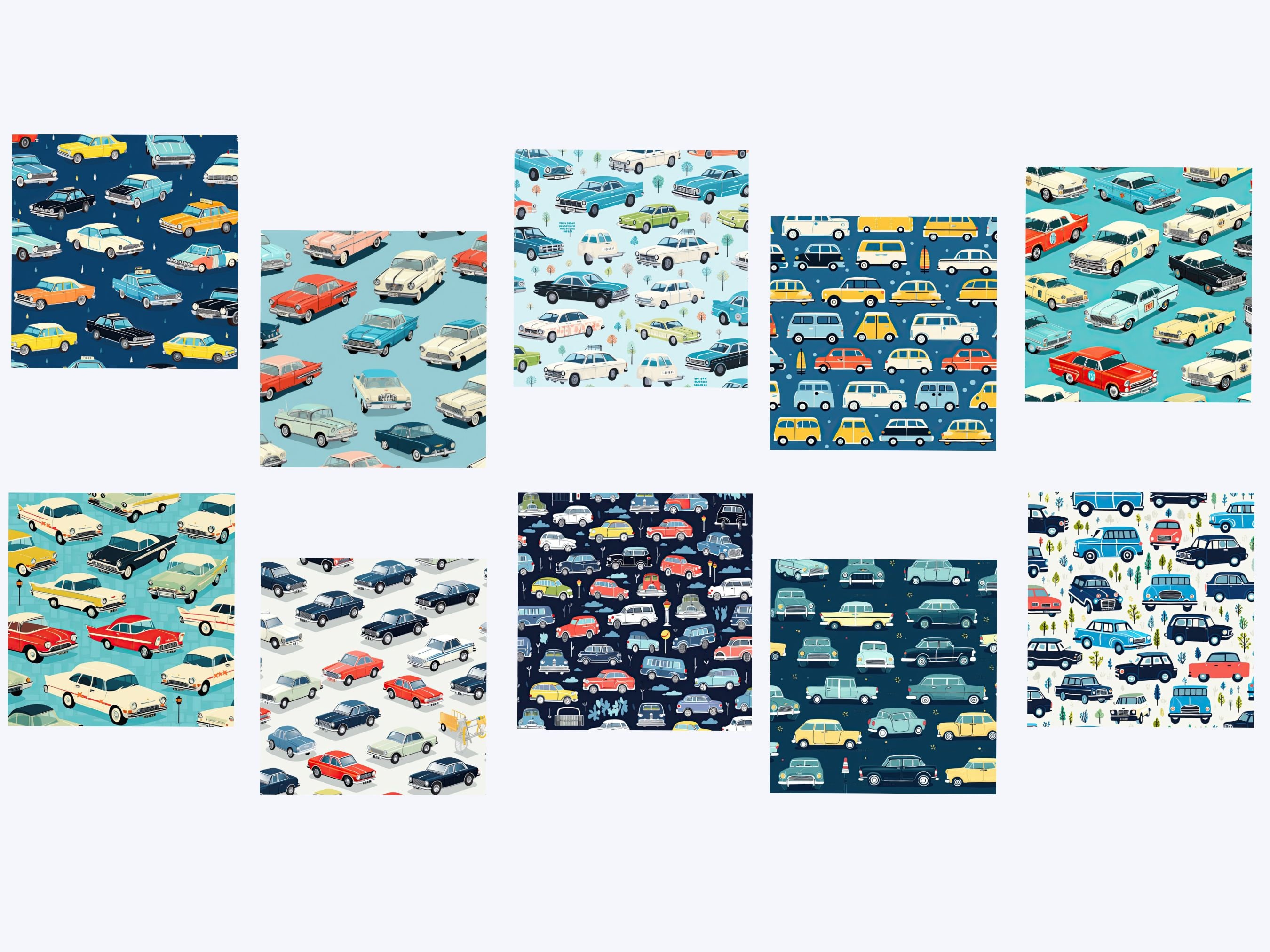 Cartoon Cars Digital Paper: 20 Non-tileable Designs (digital Download ...