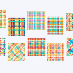 SEAMLESS Digital Paper - Summer Plaids - 10 Designs - - Print on Demand ...