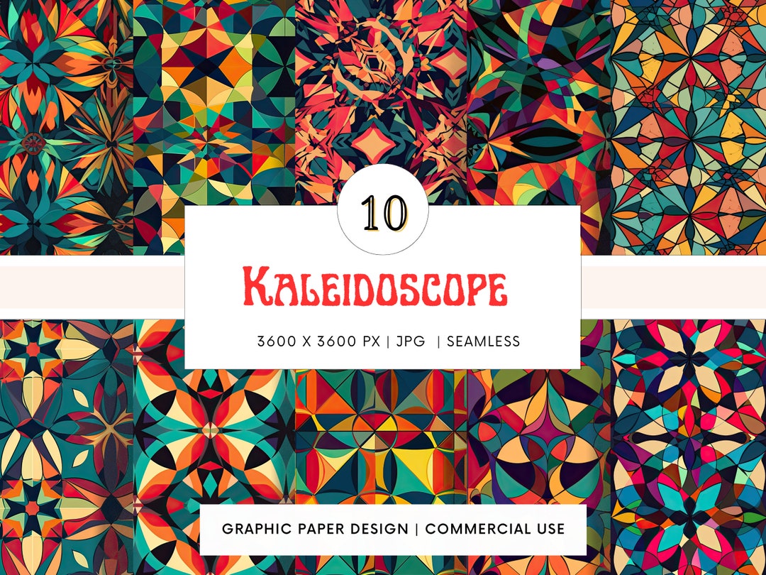SEAMLESS Digital Paper - Kaleidoscope Patterns - 10 Designs - - Print ...