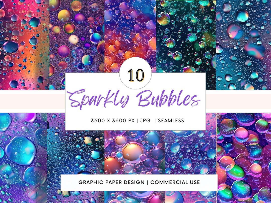 Sparkly Bubbles Digital Paper: Seamless Designs (10 Jpgs) - Etsy