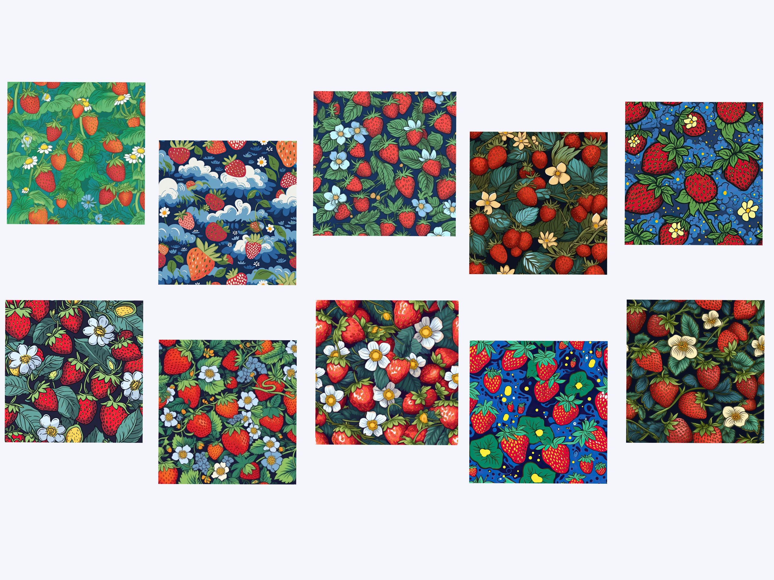 SEAMLESS Digital Paper Strawberry Fields 20 Designs Print on Demand ...