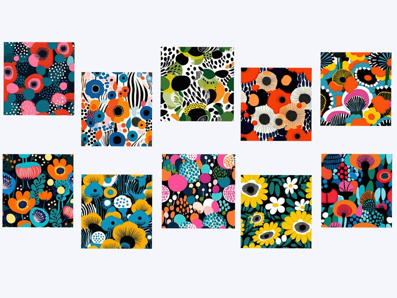 SEAMLESS Digital Paper - Marimekko #1 - 20 Designs - - Print on Demand ...