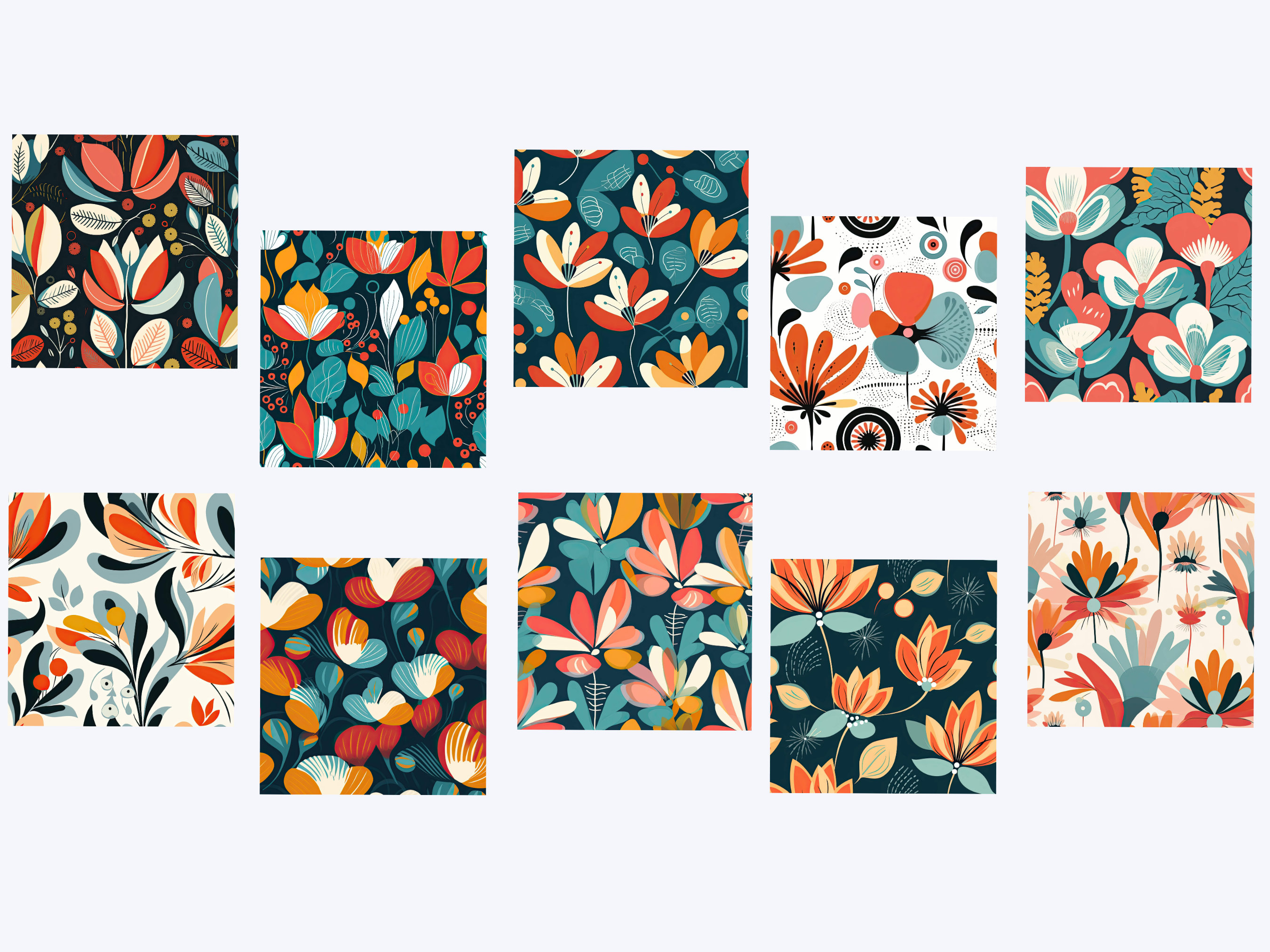 SEAMLESS Digital Paper - Mid-century Modern - 20 Designs - - Print on ...