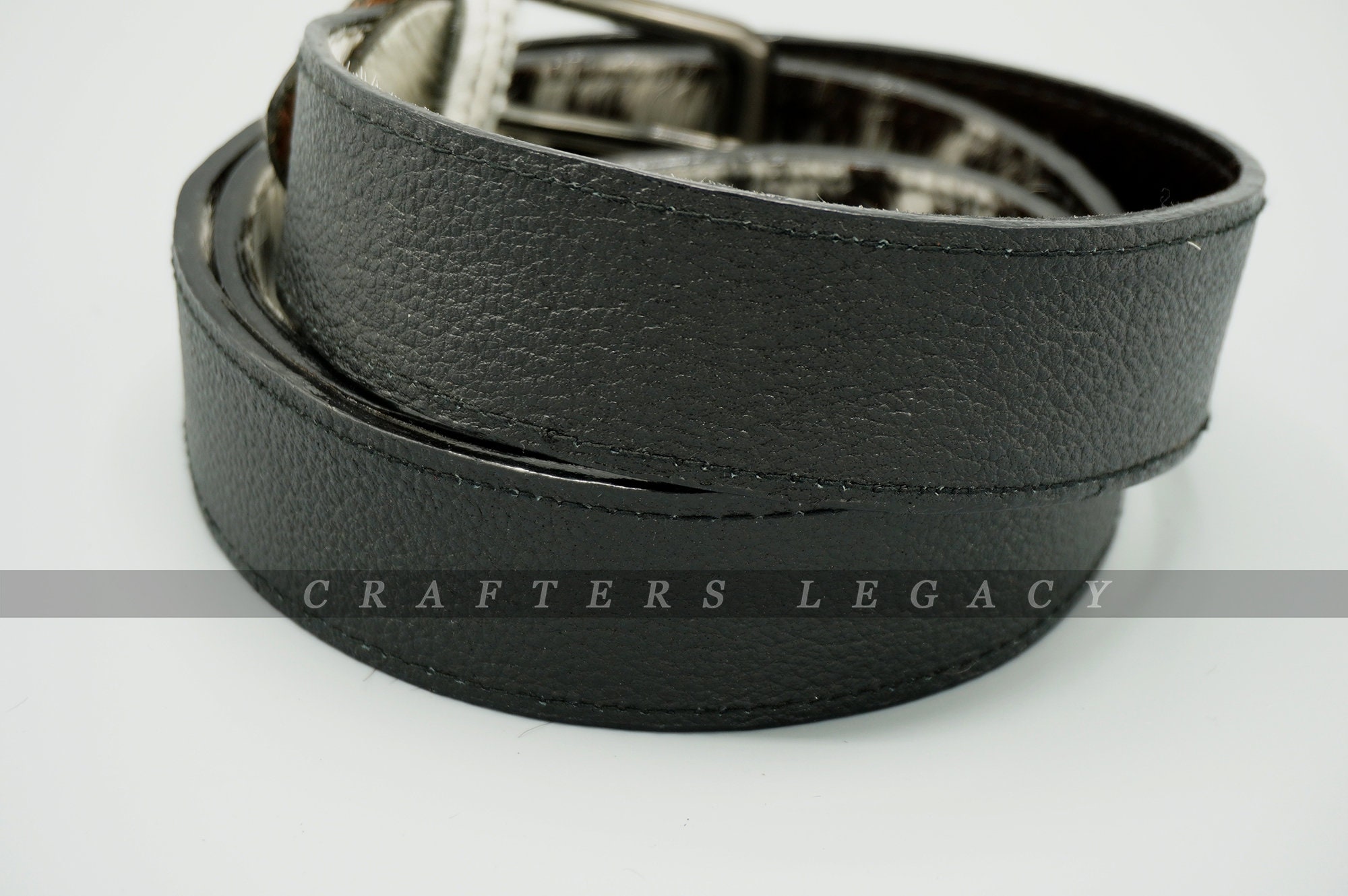 Real Leather Belt Handmade Cowhide Belt Hair-on-hide Belt With Real ...