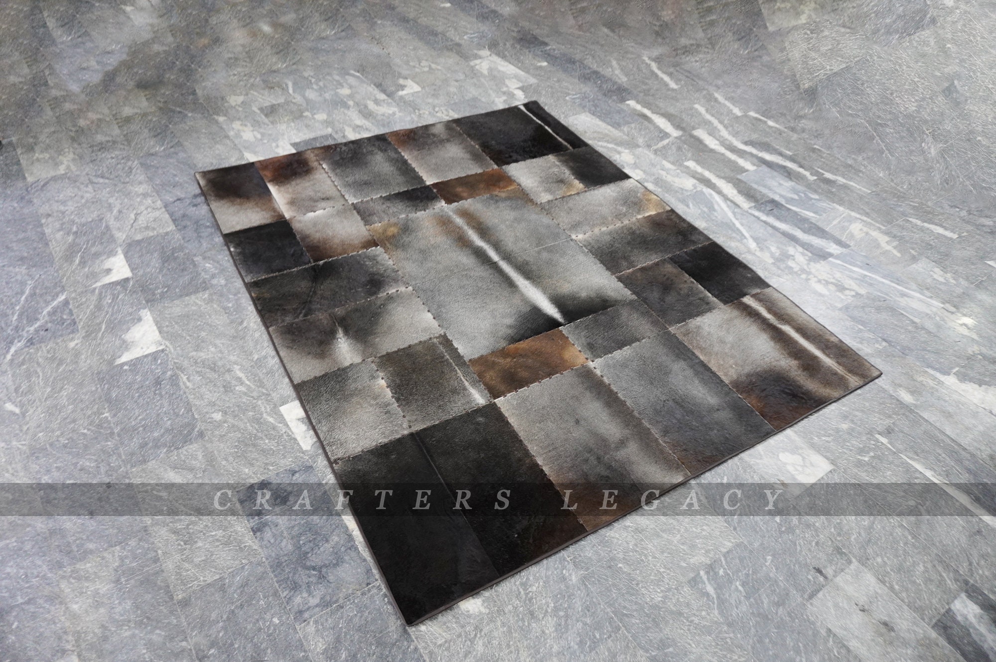 Handcrafted Cowhide Rug 100% Natural Cow Skin Rug Real Leather ...