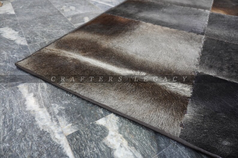 Handcrafted Cowhide Rug 100% Natural Cow Skin Rug Real Leather ...