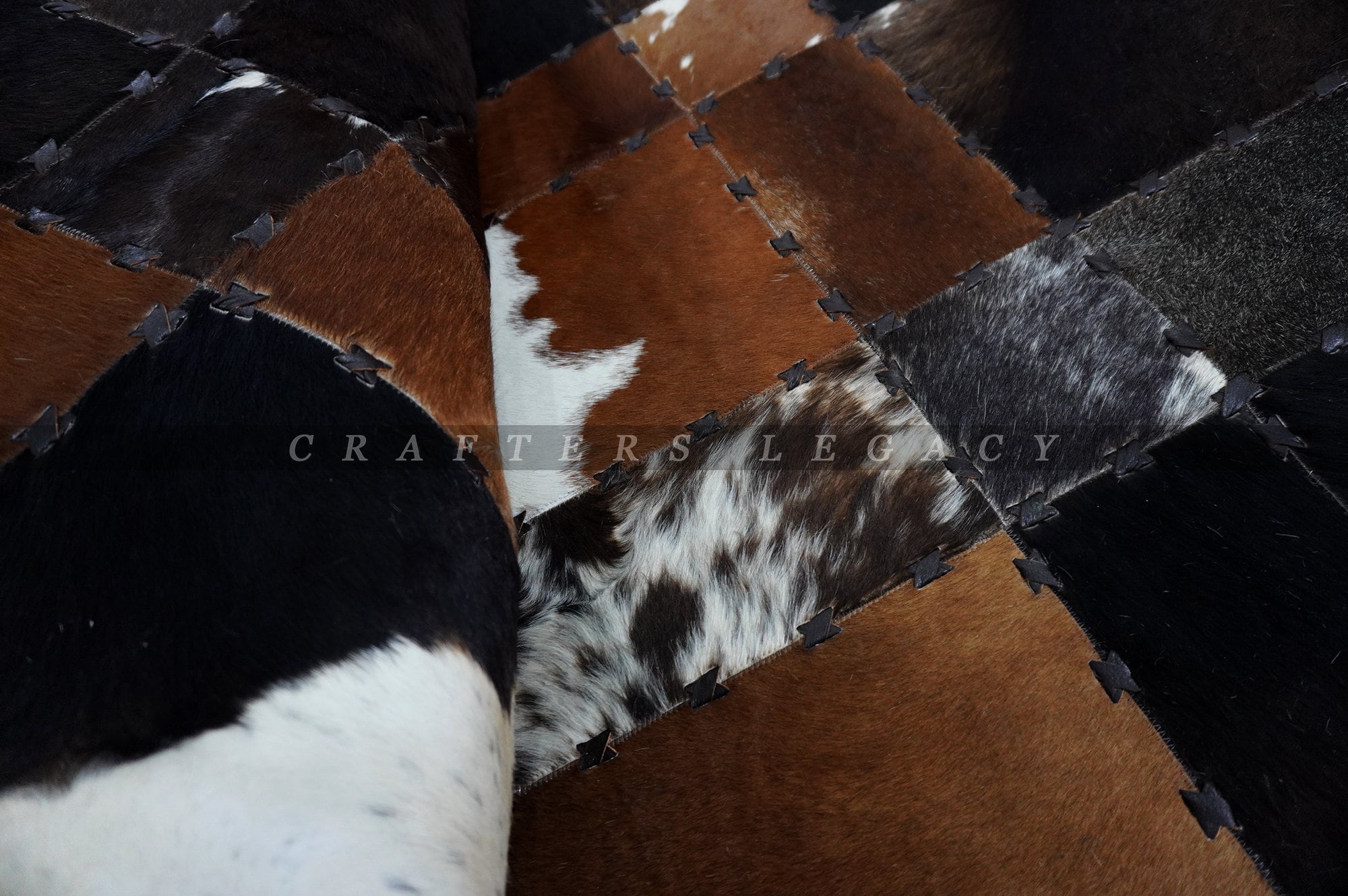 Handcrafted Cowhide Rug 100% Natural Cow Skin Rug Real Leather ...